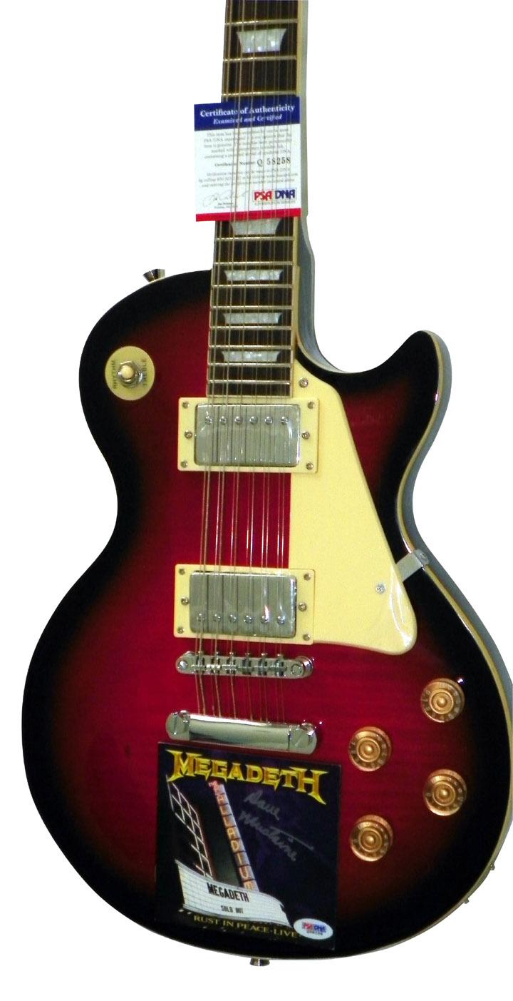 Megadeth Dave Mustaine Autographed 12 String Guitar Psa/Dna AFTAL