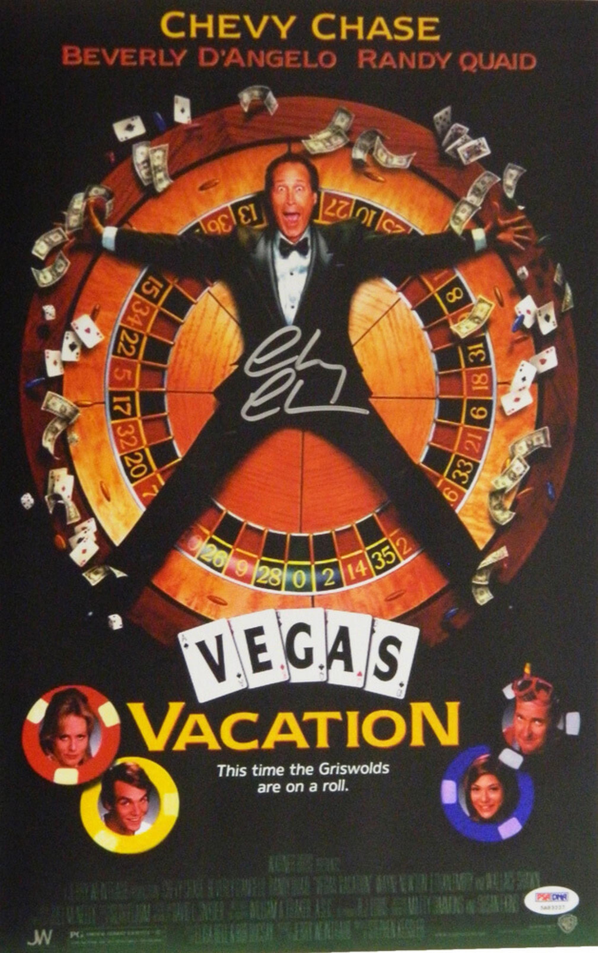 Chevy Chase Signed Vegas Vacation 11x17 Movie Poster