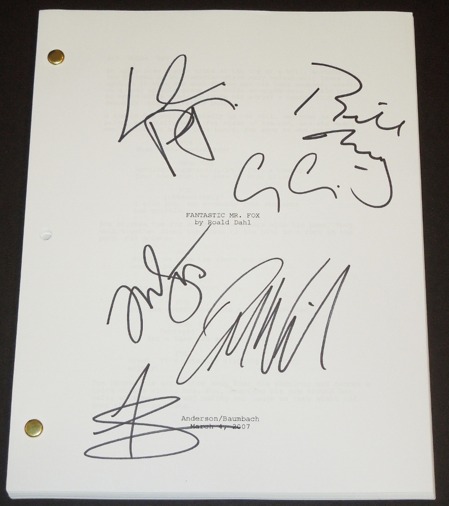 FANTASTIC MR. FOX Autographed Script by George Clooney, Meryl Streep ...