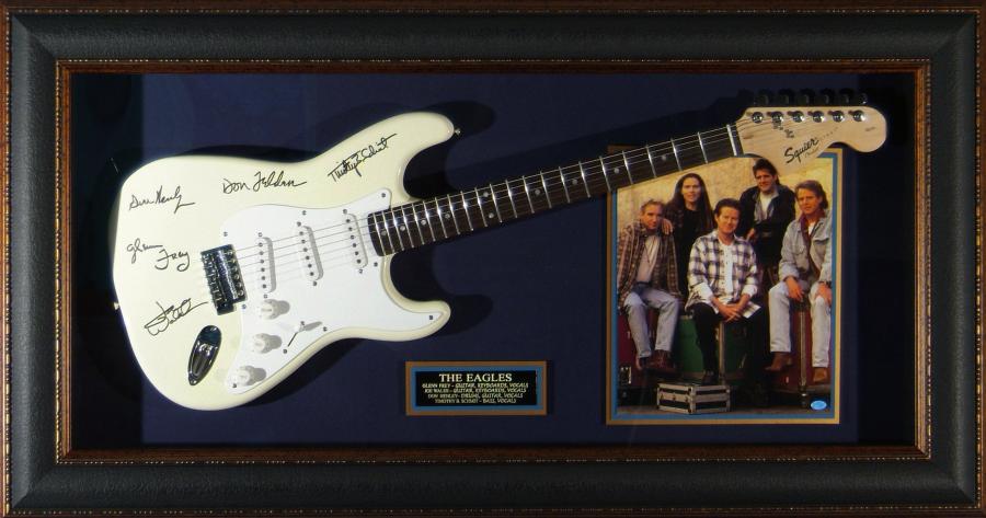 The Eagles - Laser Engraved Signature Framed Guitar